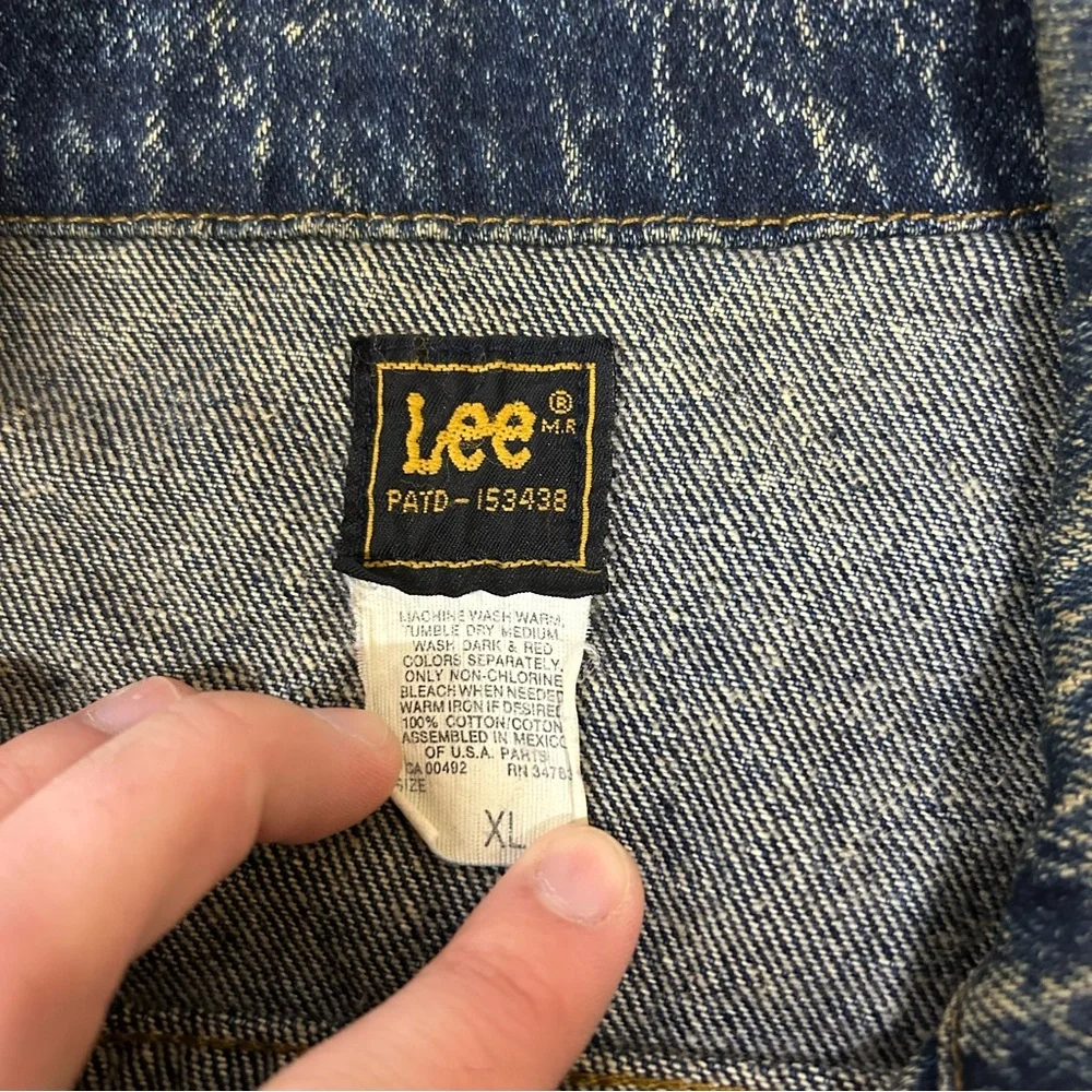 Lee | Jackets & Coats | Vintage Lee Denim Jacket Mens Xl Blue Acid Wash ...